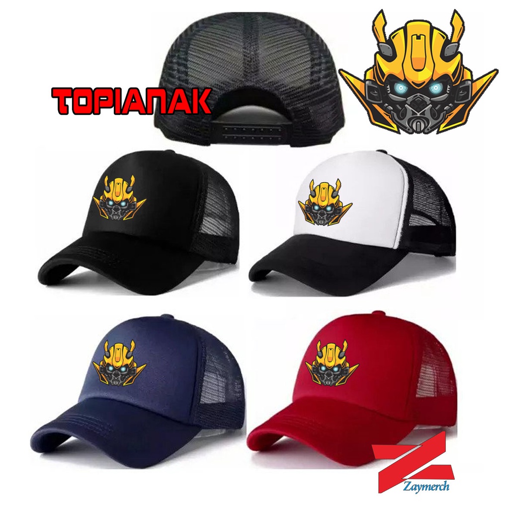 Jual topi anak bumblebee head transformer topi tracker anak topi jaring ...