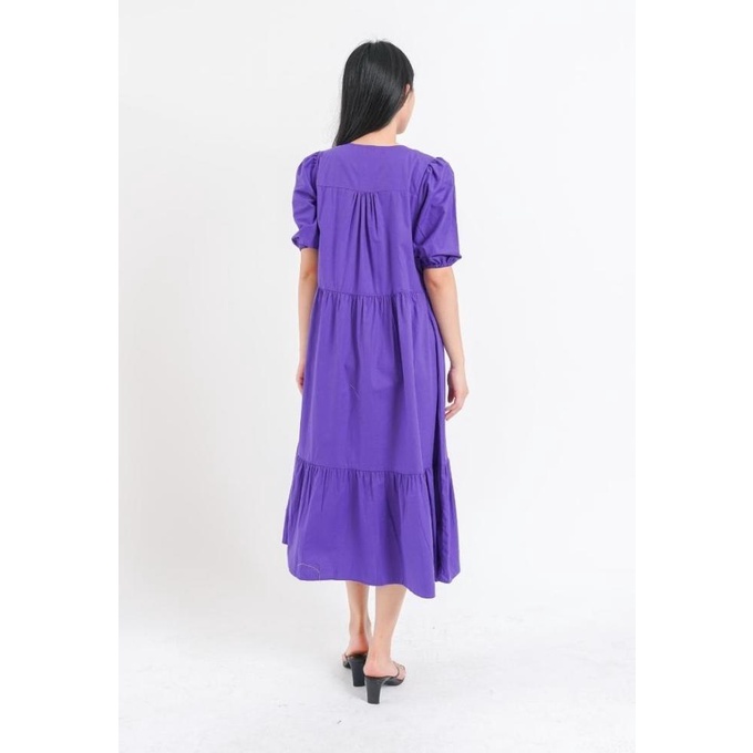 Jual New Mille Fleur Elyca Dress Purple Original | Shopee Indonesia
