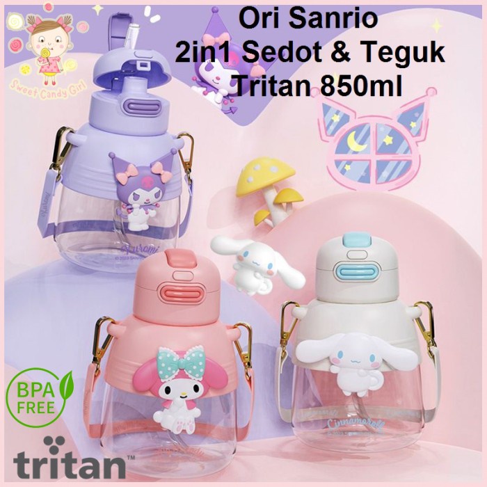 Jual Risti Botol Minum Anak 2In1 Dual Fungsi Tritan Karakter Sanrio Melody 850Ml | Shopee Indonesia