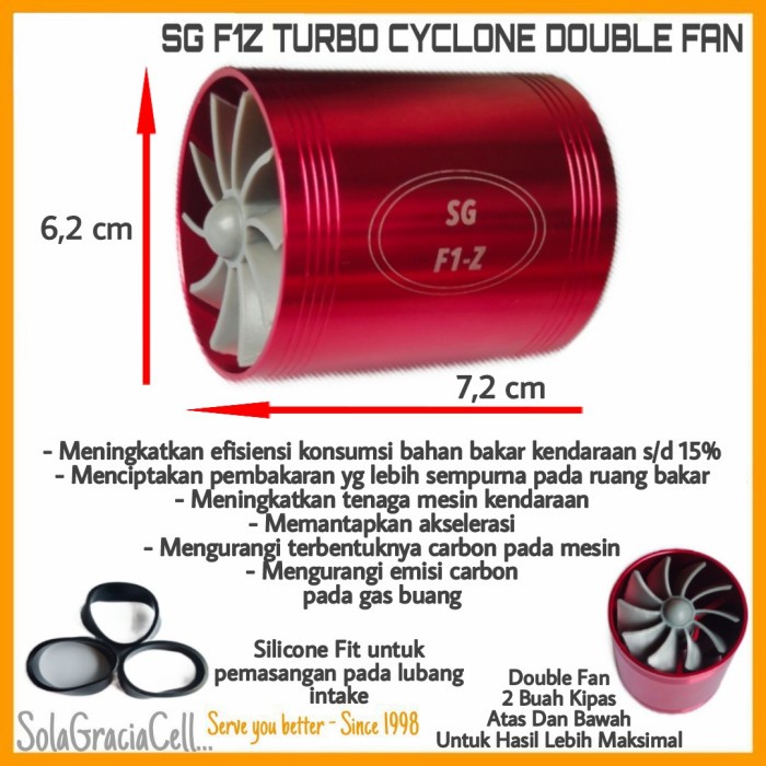 Jual TURBO CYCLONE INTAKE DOUBLE FAN - 2 KIPAS PENGHEMAT BAHAN BAKAR ...