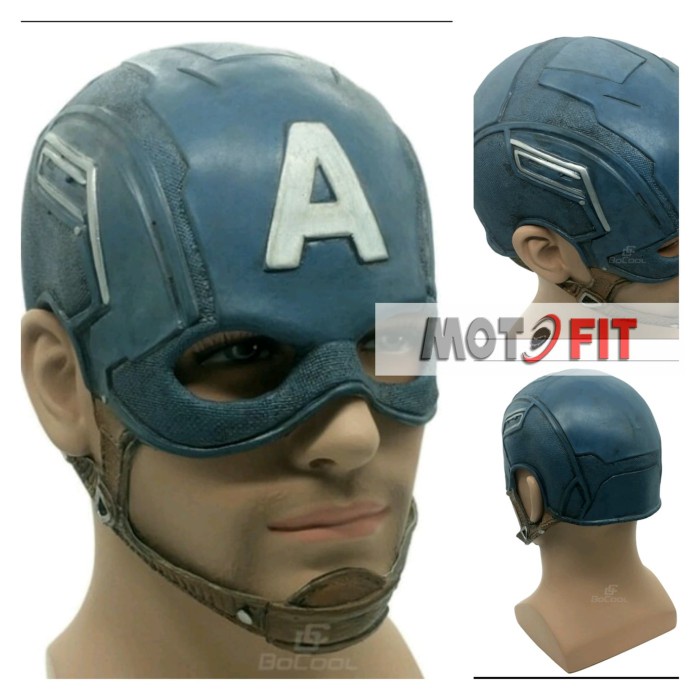 Jual Fit- Topeng Captain America Avenger Marvel Mask Latex Party Kostum ...