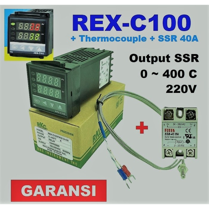 Jual Digital Temperature Controller PID REX-C100 SSR output Range 0-400 C | Shopee Indonesia