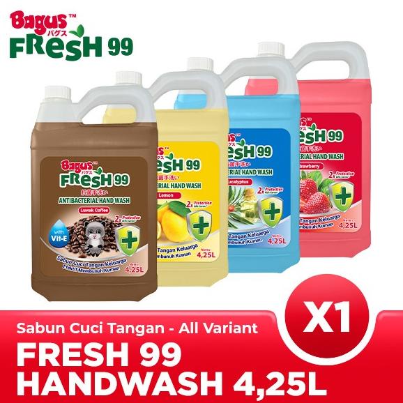 Jual Bagus Fresh 99 Antibacterial Handwash Jerigen 4,25 Liter | Shopee ...