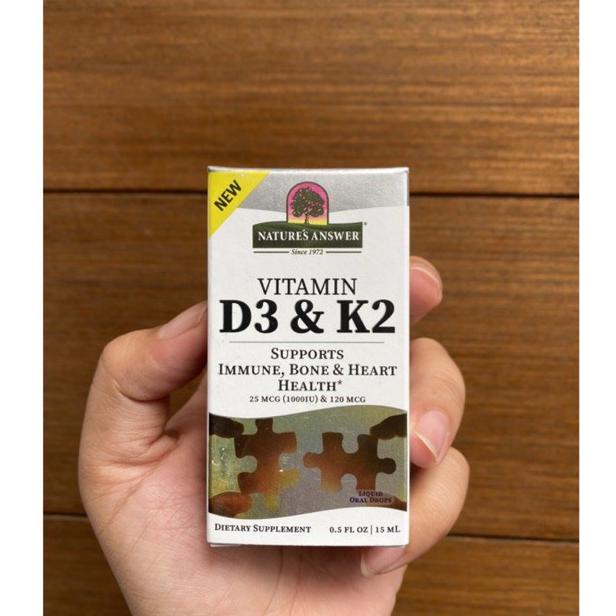 Jual NATURES ANSWER VITAMIN D3 & K2 1000 IU & 120 MCG 15 ML | Shopee ...