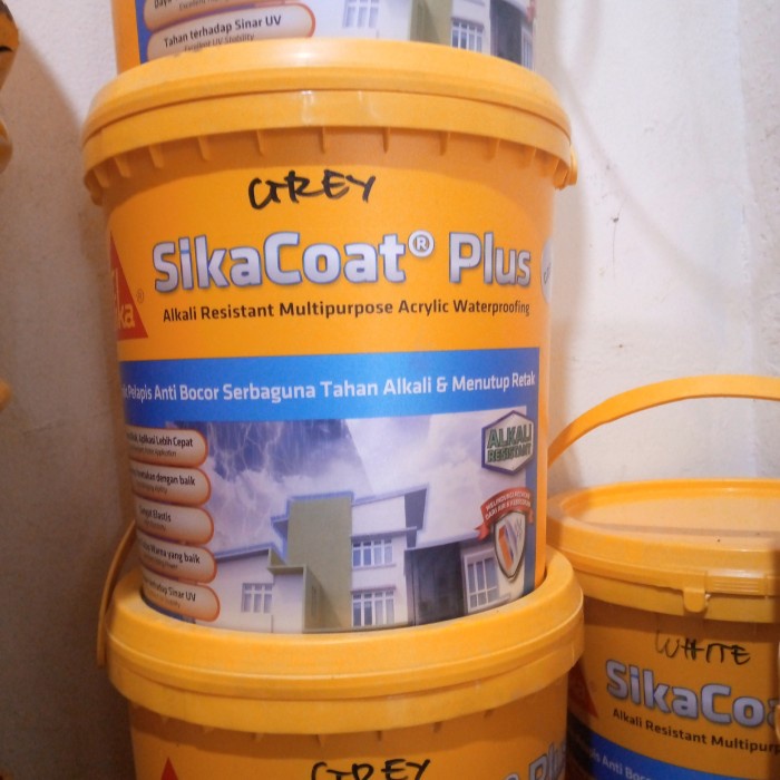 Jual Sika Coat plus cat waterproofing pelapis anti bocor @ 4kg grey ...