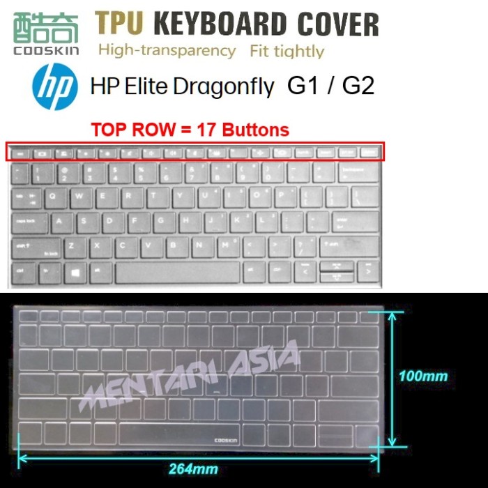 Jual Keyboard Protector HP Elite Dragonfly G1 G2 - COOSKIN Premium ...