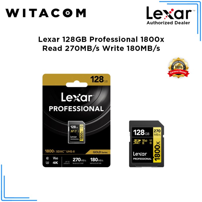 Jual Lexar 128GB Professional 1800x SDXC UHS-II GOLD Series | Shopee ...