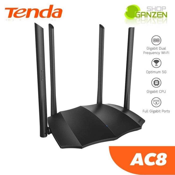 Jual TENDA AC8 AC1200 IPv6 Dual-Band Gigabit Wireless Router Wifi ...