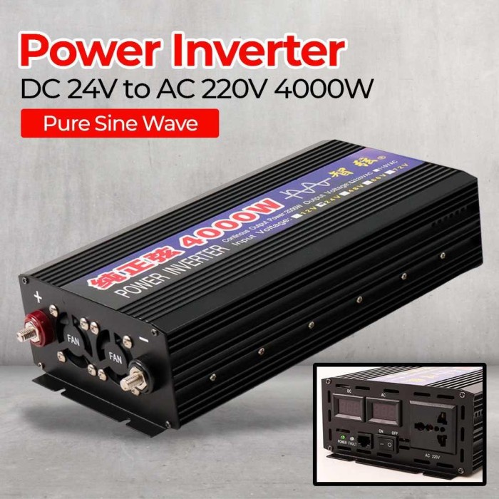 Jual Ready Pure Sine Wave Power Inverter Dc 24V To Ac 220V 4000W - Sy4000 Berkualitas | Shopee ...