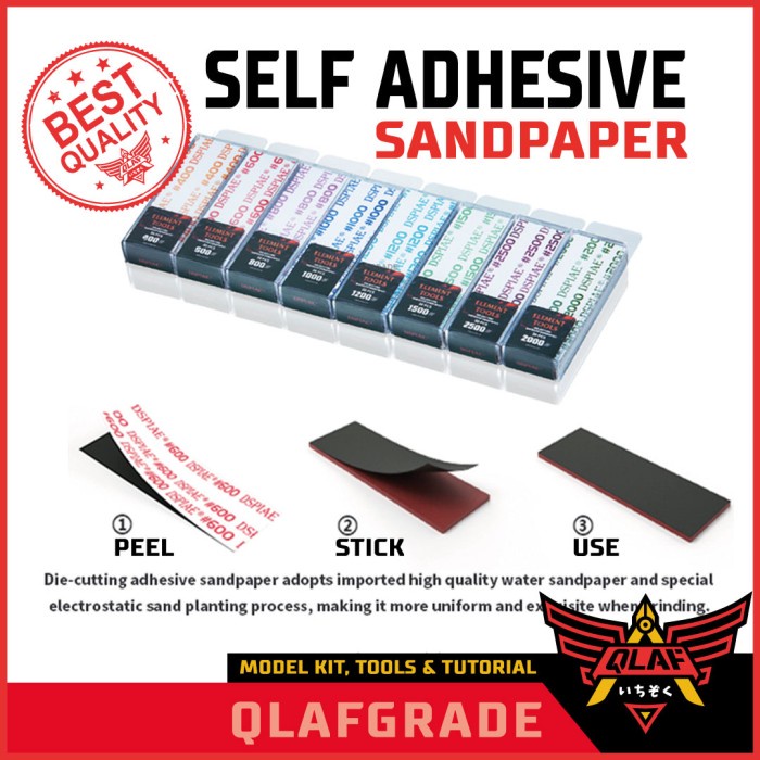 Jual SELF ADHESIVE SANDPAPER AMPLAS WET DRY SANDING dspiae gundam model ...
