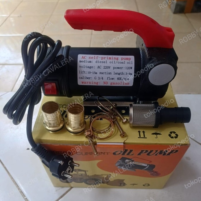 Jual [Original] Pompa Ac Electric Oil Pump Ac 220V-50/60Hz Bbm Solar Pommini Pertamini ...