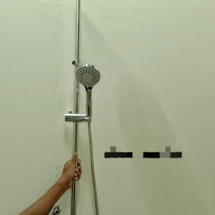 Jual [Ori] Shower Set Kran Panas Dingin / Shower Column Hitam Jet ...