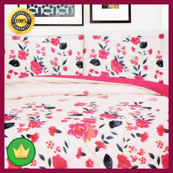 Jual [New] Bed Cover Bunga 220X200 Cm - Merah Limited | Shopee Indonesia