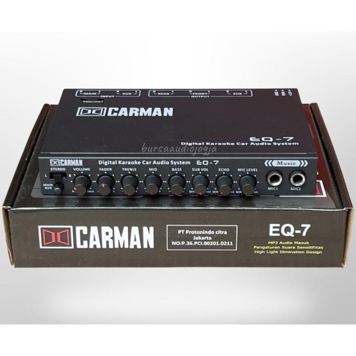 Jual [BEST QUALITY] Parametrik Equalizer Carman EQ-7 - Preamp Carman EQ7 2 mic input - EQ 7 ...