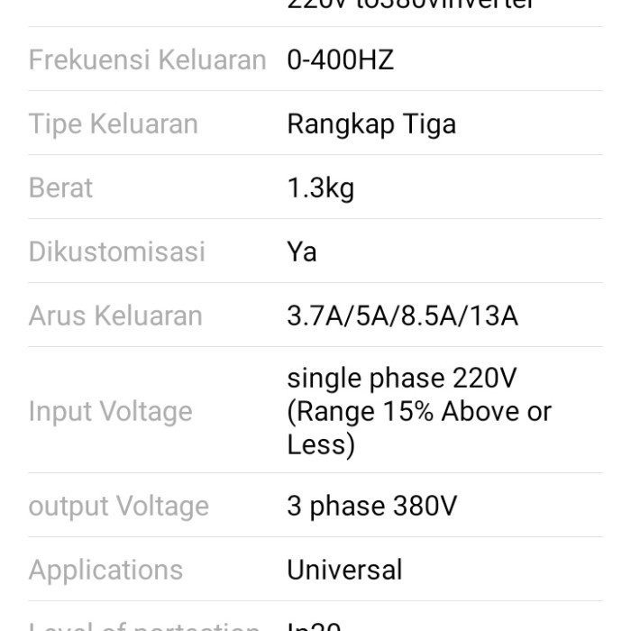 Jual Vfd Inverter 4Kw 5,5Hp, Input 220V 1 Phase Dan Output 380V 3 Phase | Shopee Indonesia
