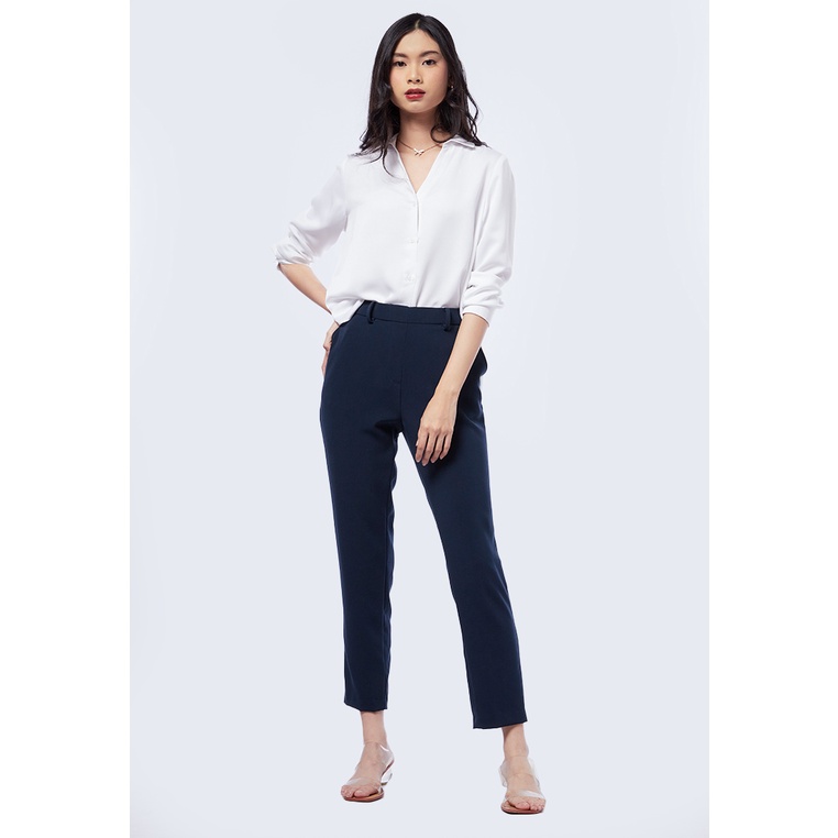 Jual Executive Tapered Fit Long Pants Navy | Shopee Indonesia