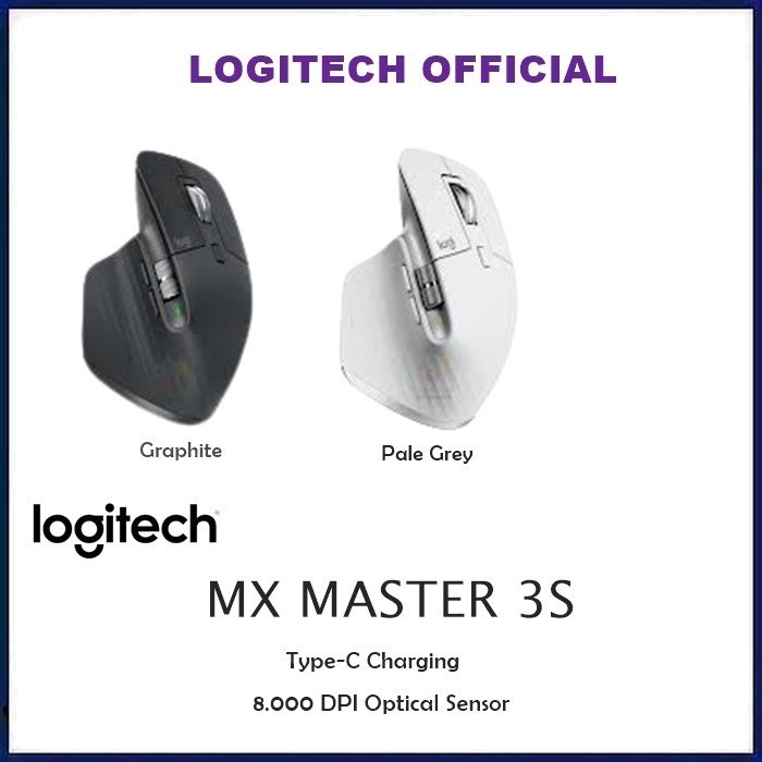 Jual Logitech MX Master 3S Wireless Bluetooth Mouse MX Master 3 S ...