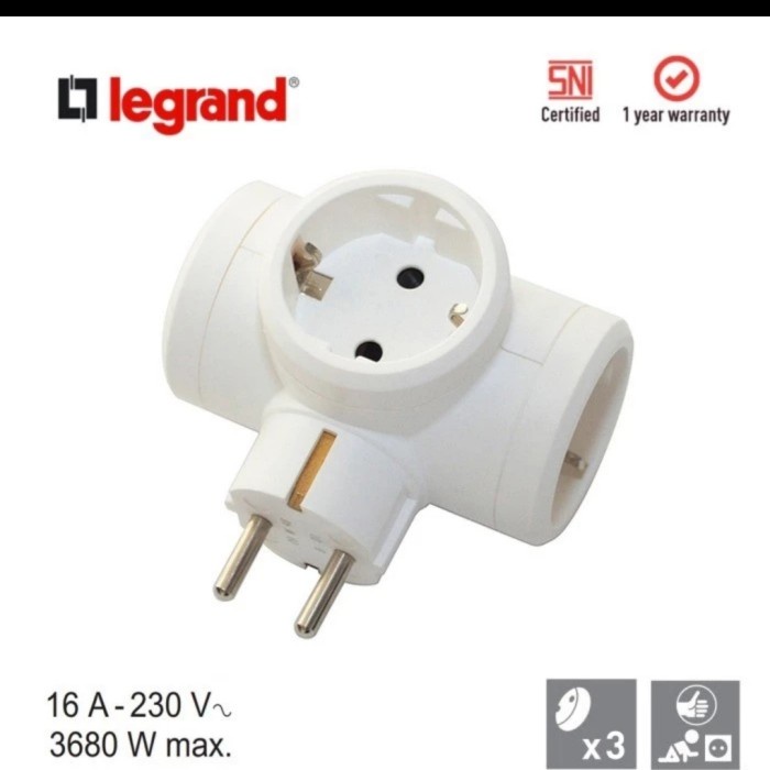 Jual Guid Steker T Legrand 16A 050662 / Colokan Listrik Cabang 3 ...