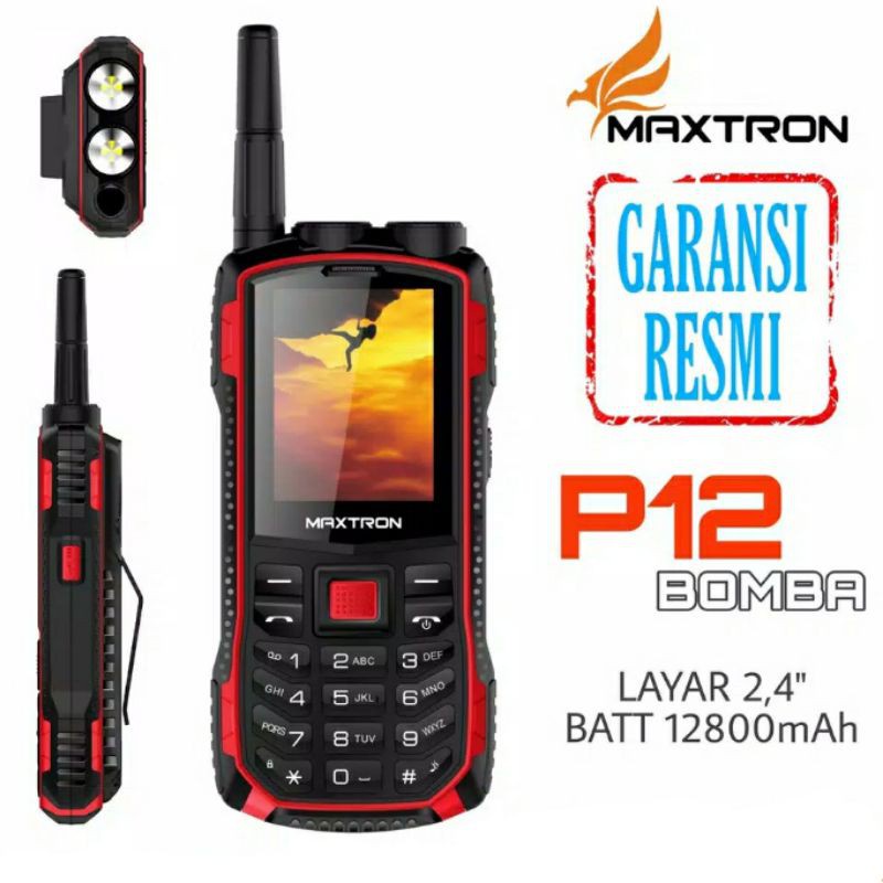 Jual MAXTRON P12 BOMBA - HP OUTDOOR - DUAL SENTER - BISA POWERBANK ...