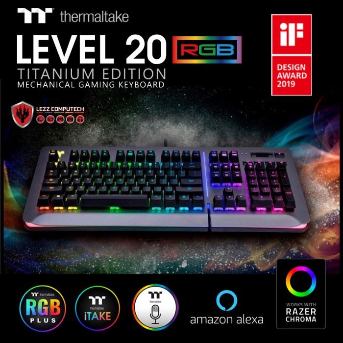 Jual THERMALTAKE LEVEL 20 RGB TITANIUM MX SPEED SILVER GAMING KEYBOARD ...