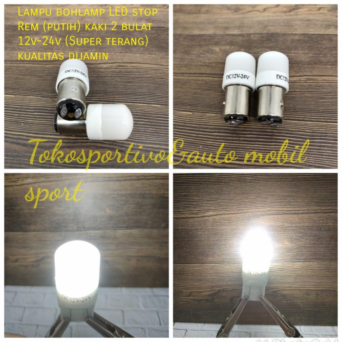 Jual Lampu bohlamp LED Rem stop rem kaki 2 bulat putih led 12v-24v ...