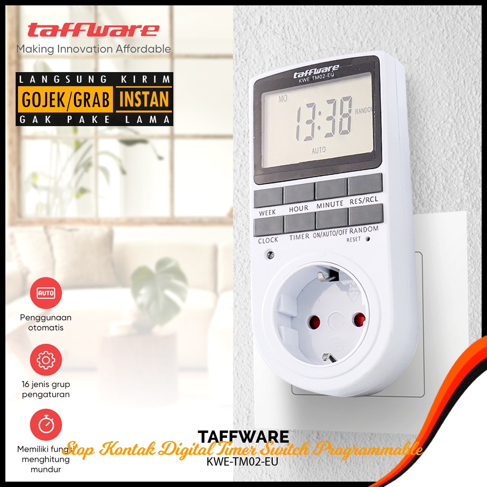 Jual Taffware Stop Contact Digital Timer Switch Programmable - Colokan ...