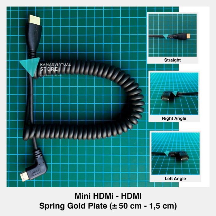 Jual Promo Mini Hdmi To Hdmi Right / Left Angled 90 L Spring Spiral ...