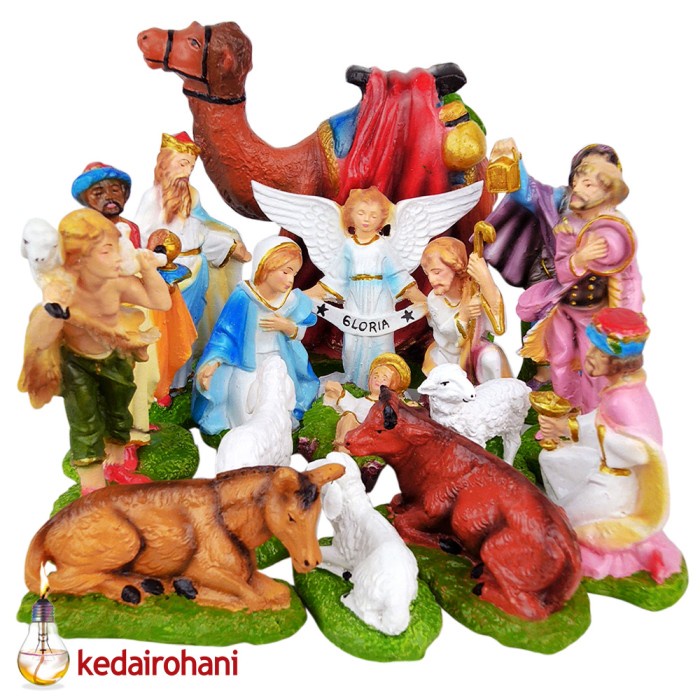 Jual Patung Set Kandang Natal 14cm Bayi Yesus Maria Yosef Christmas ...