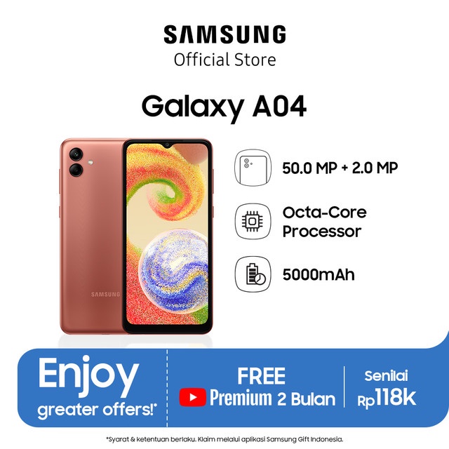 Jual Samsung Galaxy A04 3/32GB - Copper | Shopee Indonesia