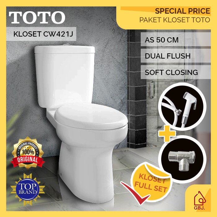 Jual Termurah Set Kloset Duduk Toto Cw421J Komplit + Jet Shower + Tee ...