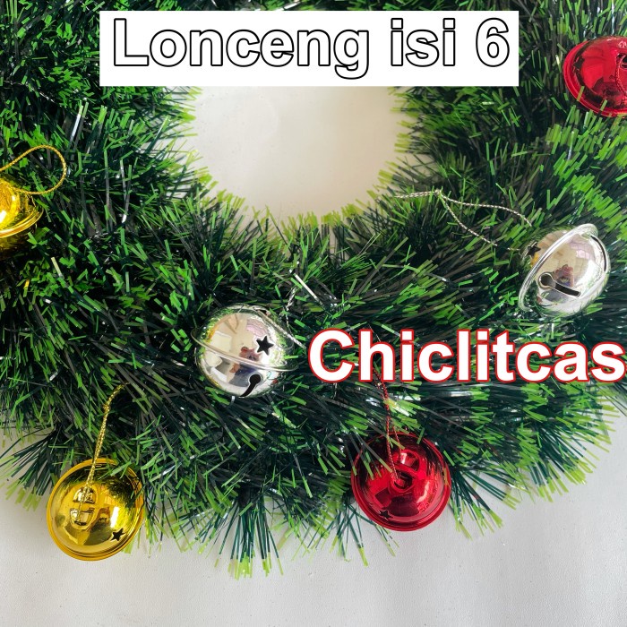 Jual Lonceng natal isi 6 / lonceng dekorasi pohon natal/ bell natal ...
