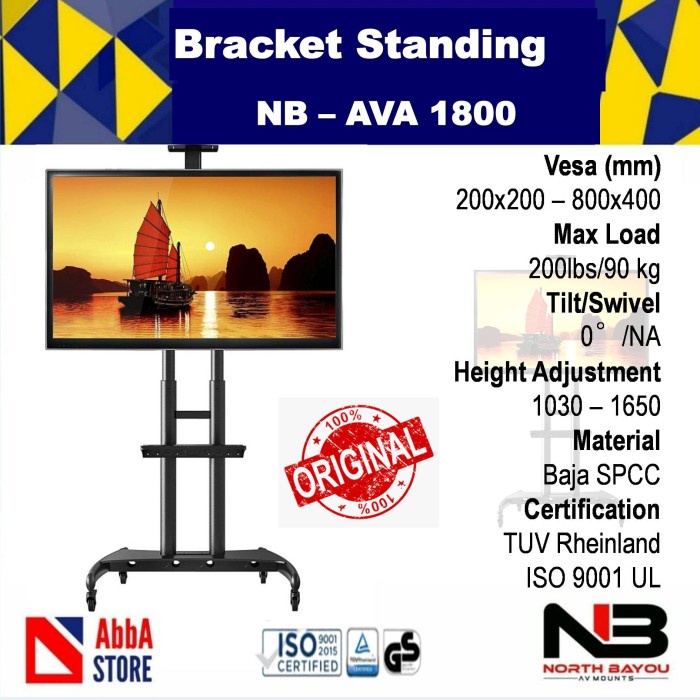Jual Bracket Standing TV 80 75 65 60 55 Inch North Bayou NB AVA 1800-70 ...