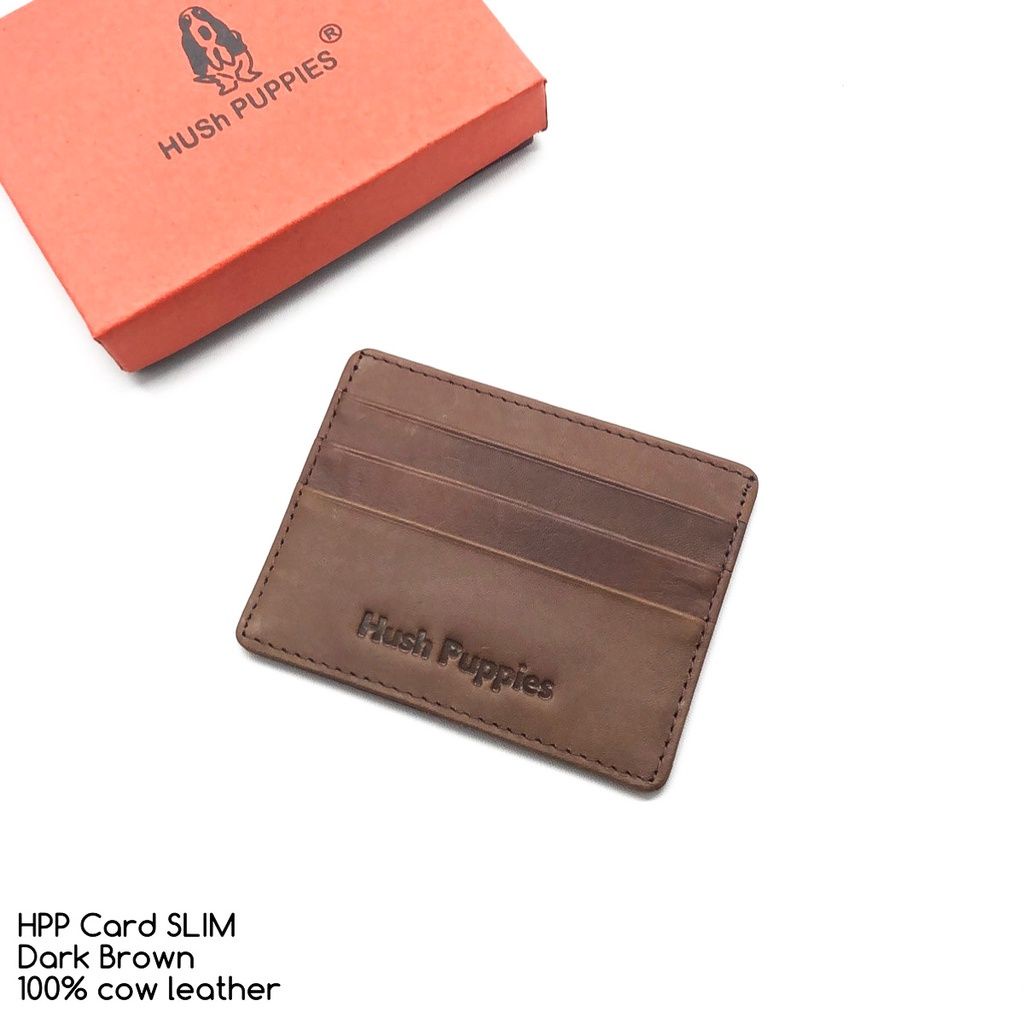Jual dompet kartu hush puppies v1 card SLIM darkbrown bahan asli kulit ...