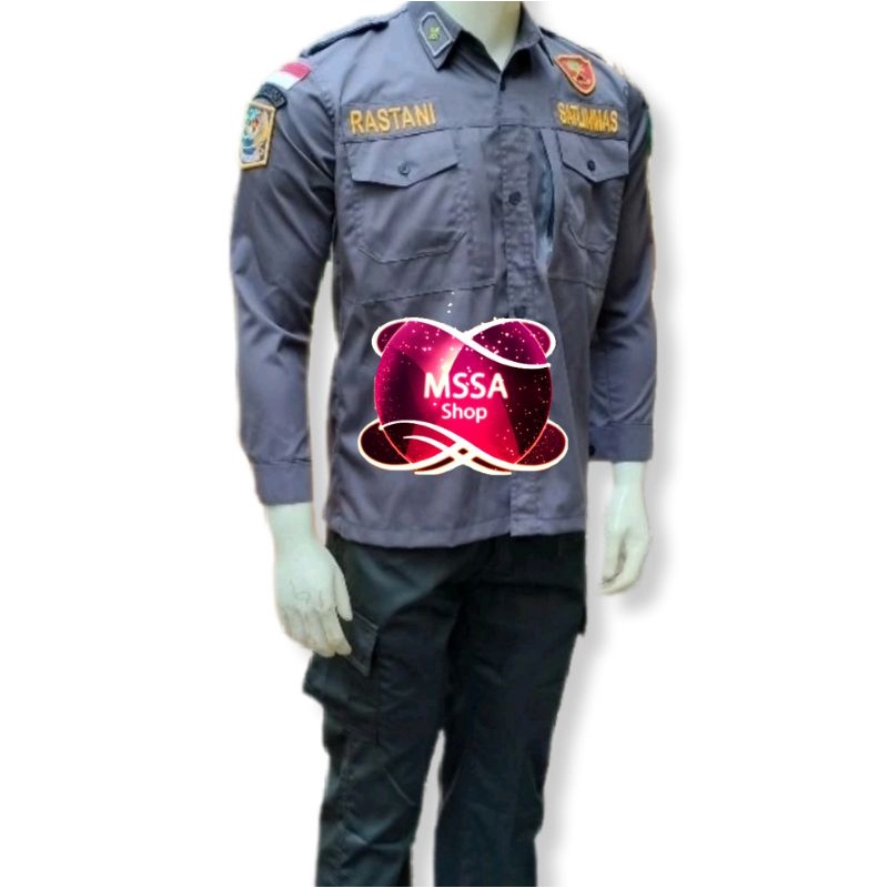 Jual MssaShop SERAGAM SATLINMAS TERBARU STELAN LINMAS WARNA ABU-ABU ...