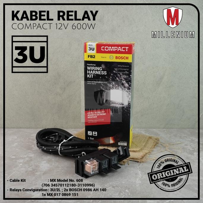 Jual Media Kabel Relay Set Lampu Bosch FB2 Lampu Depan Headlamp H4 Mobil 3 Relay MD003 | Shopee ...