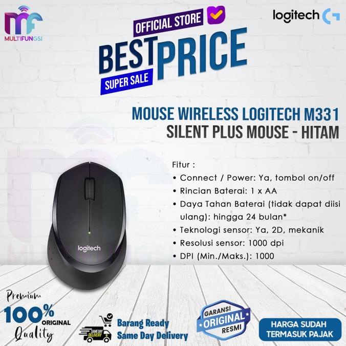 Jual LOGITECH Wireless Mouse Optical M331 SILENT PLUS M-331 BLACK ...