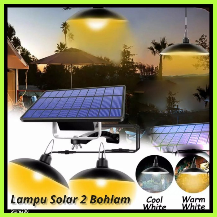 Jual Harga!! Lampu Led Rumah Solar Panel Cell Tenaga Surya TwoLight Out ...