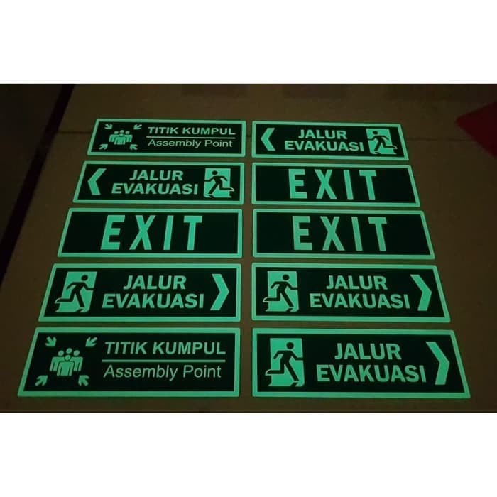 Jual Promo Plang Papan Rambu Jalur Evakuasi Dan Exit Acrylic Fosfor 30X10Cm | Shopee Indonesia