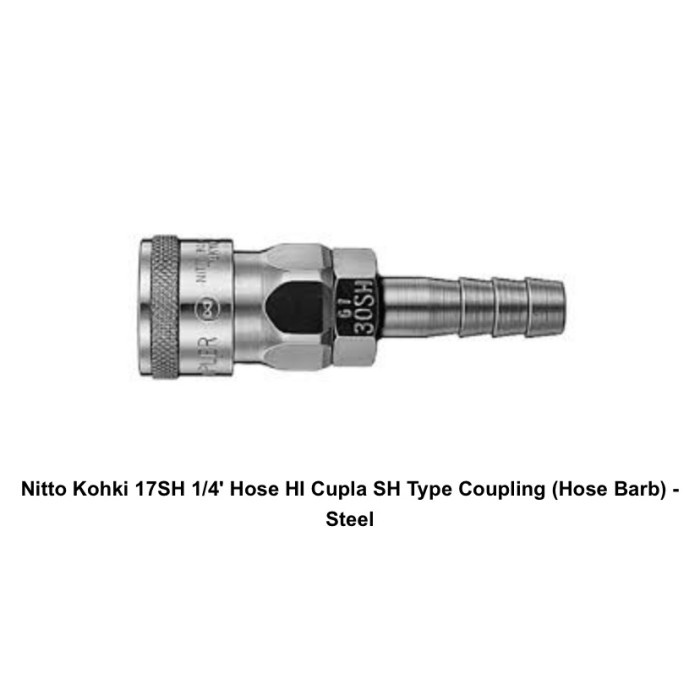 Jual Promo Nitto Kohki Hi Cupla Socket 17 Sh (1/4 Inch) Steel Hose Barb | Shopee Indonesia