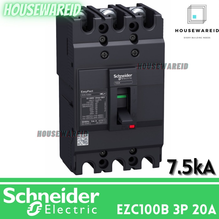 Jual Mccb Schneider Easypact Ezc100B 3 Phase 20 Ampere Original, Ezc 3P 20A | Shopee Indonesia