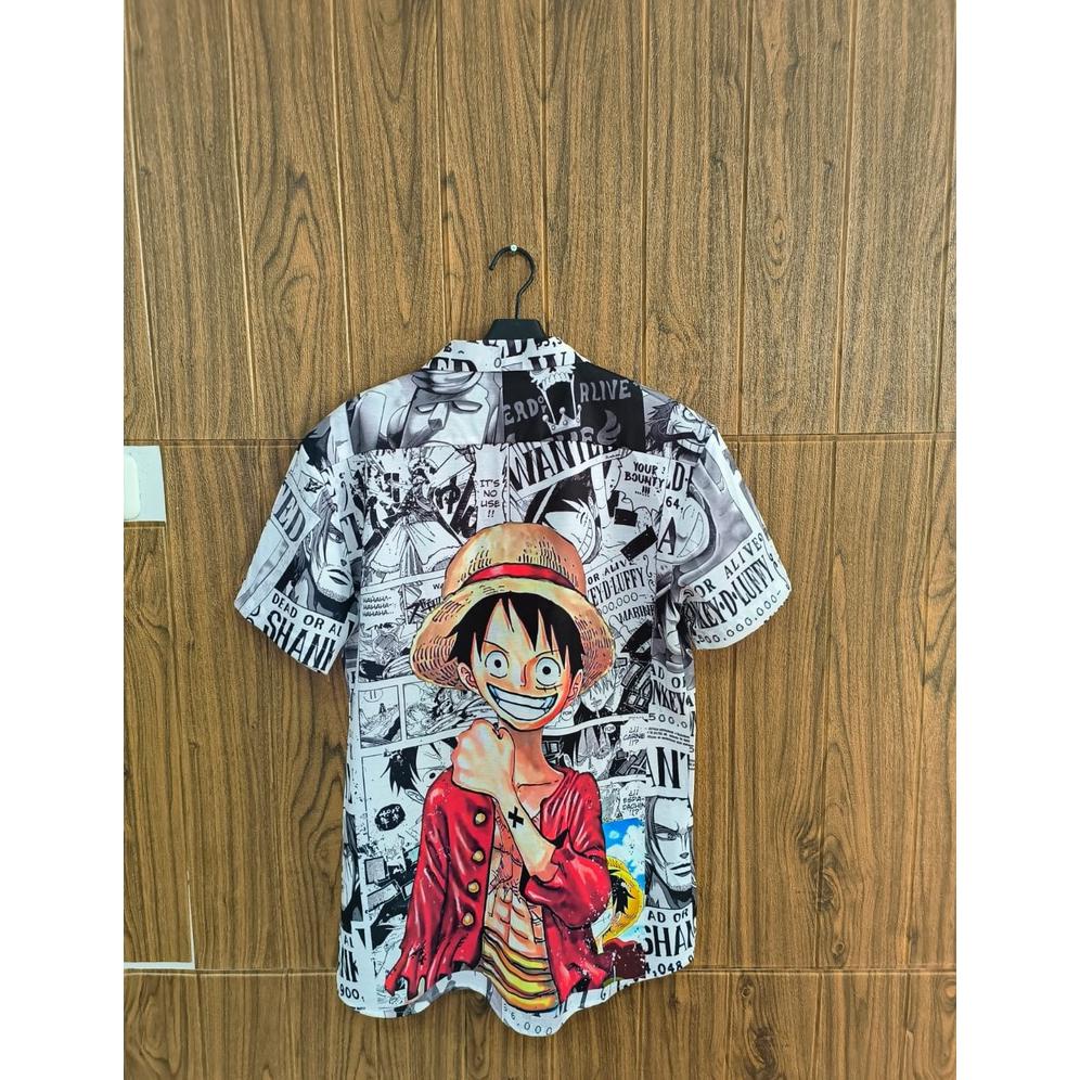 Jual Original Kemeja One Piece Luffy Pria/Wanita Kemeja Motif One Piece ...