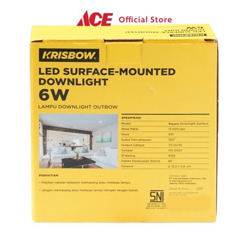 Jual Ace - Krisw Lampu Downlight Persegi Led 6W 400 Lm - Cool Daylight ...