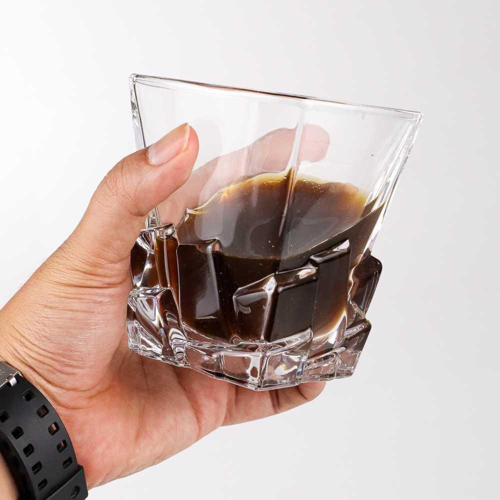 Jual Gelas Crystal Cube Cut Rock Glass 285 ml - YJ101 | Shopee Indonesia