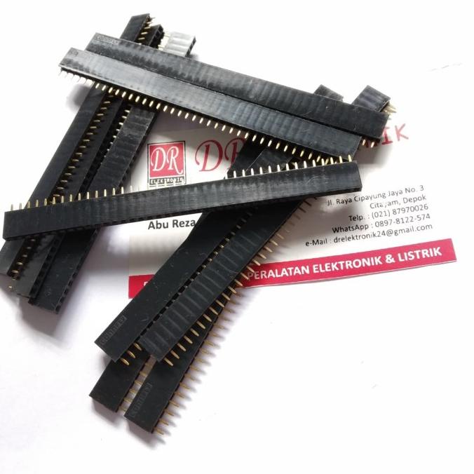 Jual Female Pin Header Socket Soket Single row Lurus 1x40 pin pitch 2 ...