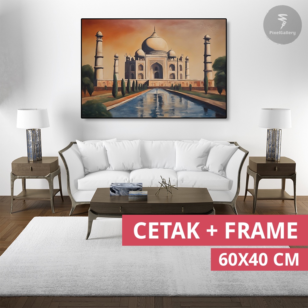 Jual Lukisan SUPERJUMBO 60X40 Taj Mahal Hiasan Dinding Walldecor ...