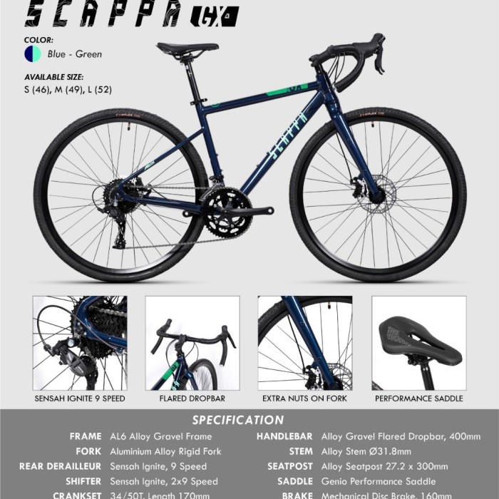 Jual Sepeda Balap Gravel 700C Road Bike Roadbike Genio Scappa Gx 18 ...
