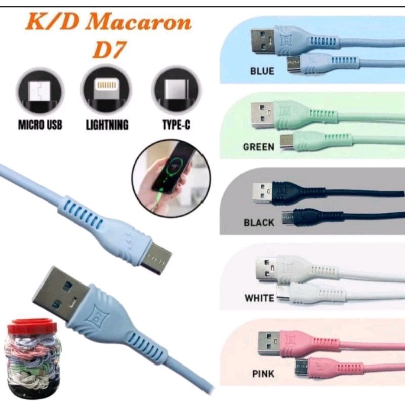 Jual kabel data USB Macaron Tipe Micro V8 Lighting Support fast ...