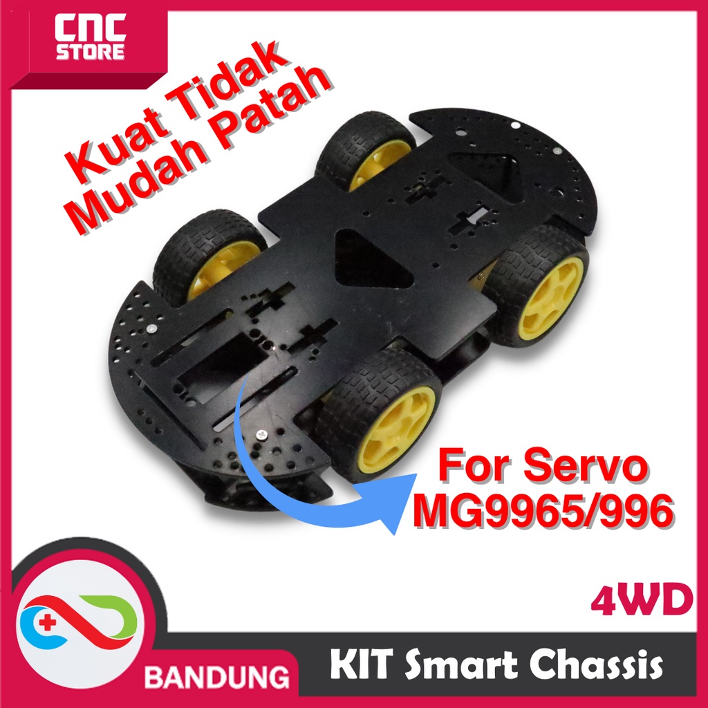 Jual KIT SMART CHASSIS 4WD WHEEL DRIVE RC ARDUINO RASPBERRY ABS ...