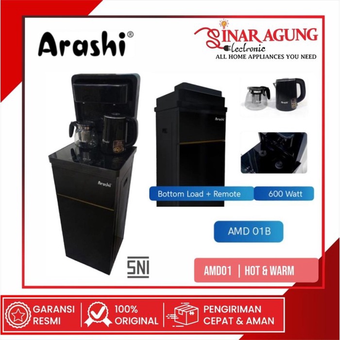 Jual ARASHI MULTIFUNCTION DISPENSER AMD 01B AMD01 HOT & WARM / GALON BAWAH | Shopee Indonesia