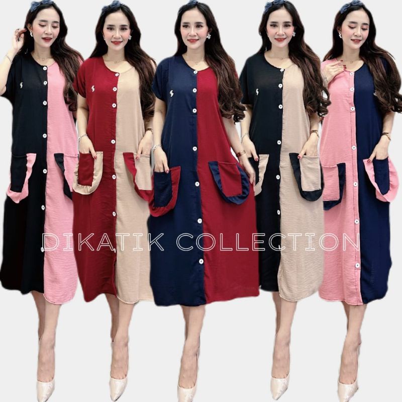 Jual daster andin polos / daster busui full kancing /daster crinkle ...